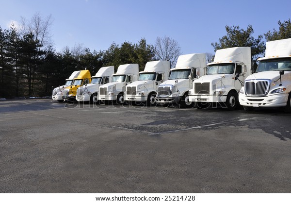 Row Large Tractor Trailers Ready Use Stock Photo 25214728 | Shutterstock