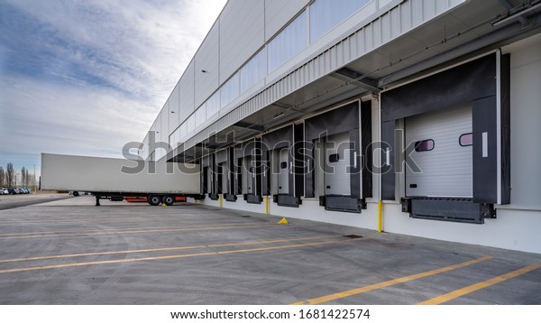 Row Loading Docks Warehouse Building Truck Stock Photo (Edit Now ...