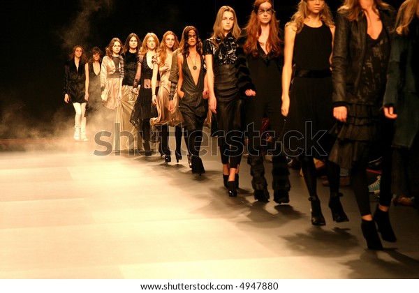 Row Models Runway Stock Photo (Edit Now) 4947880