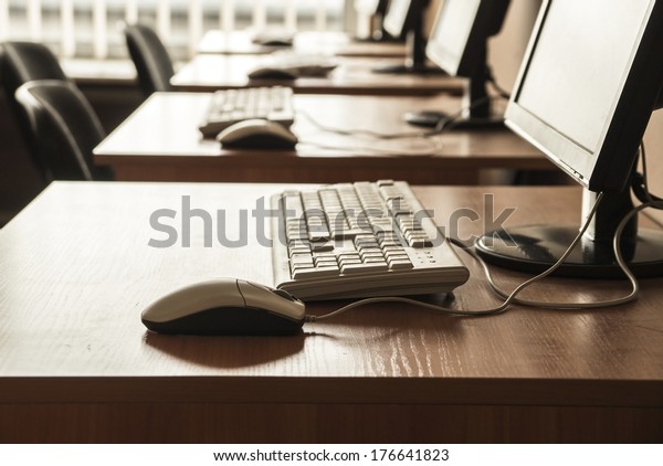 Row Workplaces Computers Office Stock Photo 176641823 | Shutterstock