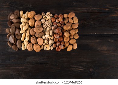 Rows Dried Fruit Shell On Dark Stock Photo 1234469266 | Shutterstock
