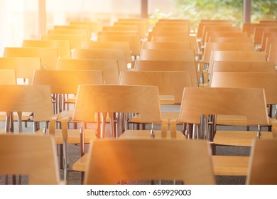 Empty School Classroom Many Wooden Chairs Stock Photo (Edit Now) 1170267673