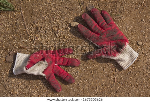 Rubberized Red Work Gloves Isolated On Stock Photo 1673303626 ...