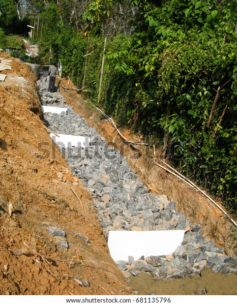 Rubble Gravity Retaining Wall Back Filling Stock Photo 681135796 ...