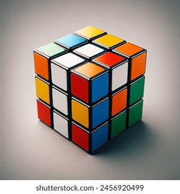 Colourful Rubik Cube Smiley Marks On AI-generated image 2505416763 ...