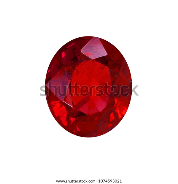 Ovalado Ruby Gem Stone cortado en Foto de stock 1074593021 | Shutterstock
