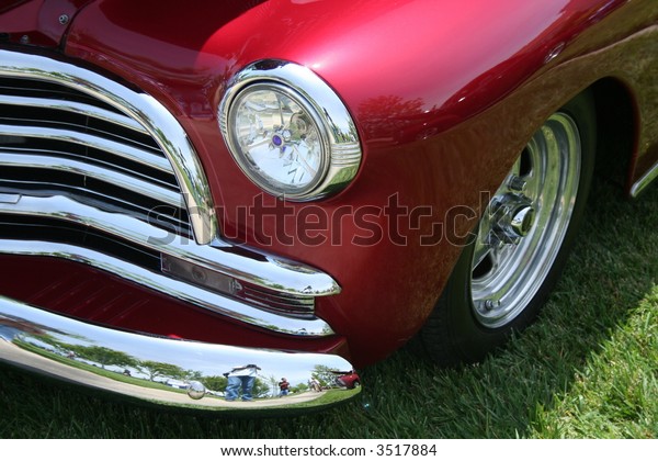 Ruby Red Classic Car Front Quarter Stock Photo 3517884 | Shutterstock