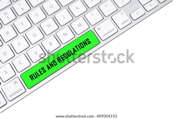 Rules Regulations On Computer Keyboard Background Stock Photo 489004192 ...
