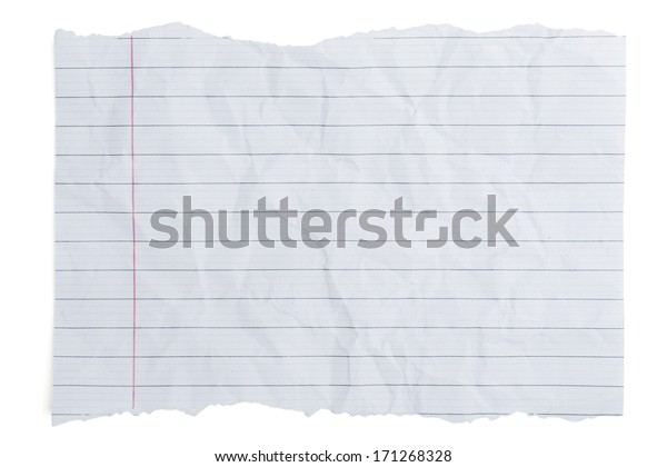 Rumpled Sheet Lined Paper Notebook Paper Stock Photo (Edit Now) 171268328