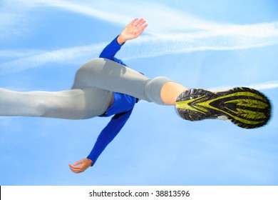 Running Jumping Over Camera Speed Action Stock Photo 38813596 ...