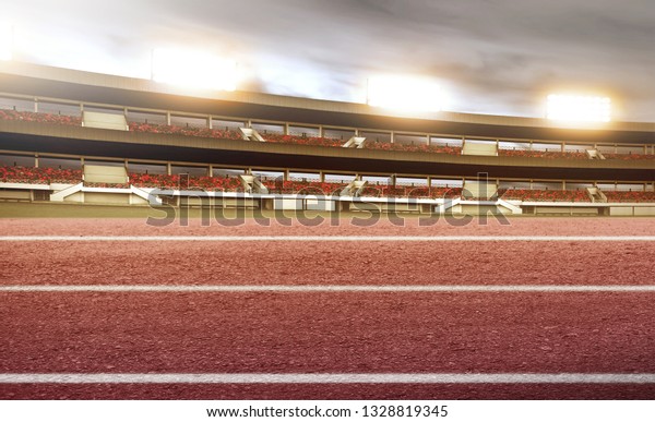 Running Track Background Stock Photo (Edit Now) 1328819345