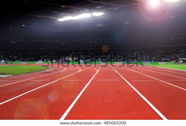 Running Track Inside Stadium Night Stock Photo 485069200 | Shutterstock