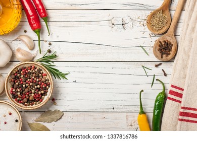Rustic Cooking Table Spices Stock Photo 1337816786 | Shutterstock