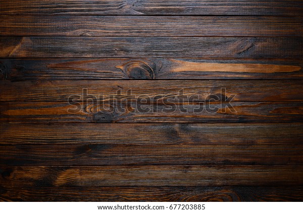 Rustic Dark Brown Wooden Table Background Stock Photo 677203885 ...