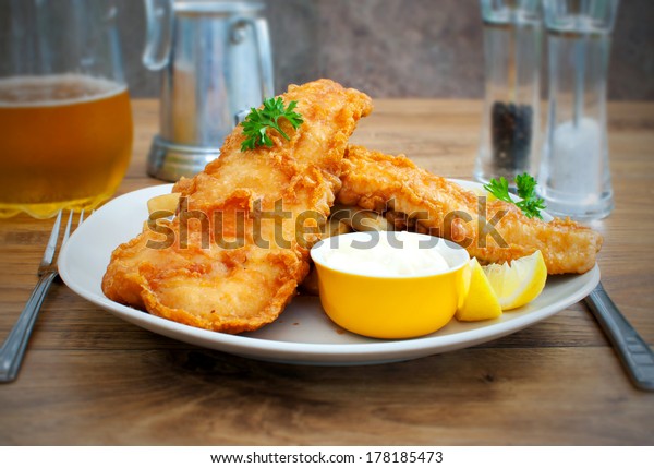 Rustic Fish Chips Stock Photo (Edit Now) 178185473