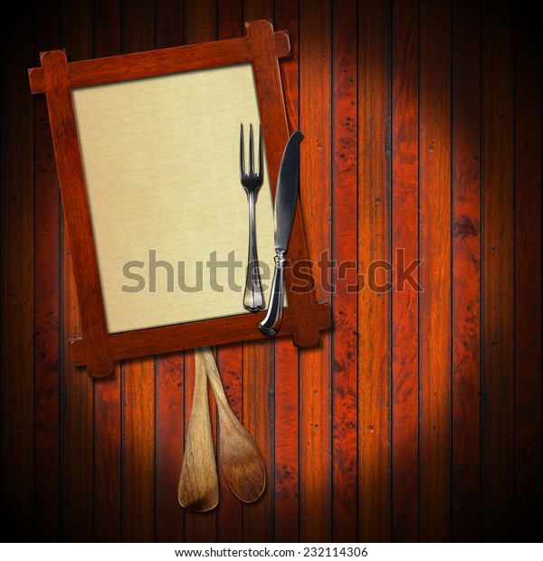 Rustic Menu Background Wooden Frame Blank Stock Photo 232114306 ...