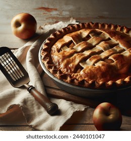 Photorealism Pie Apple Beautiful Color Kitchen AI-generated image ...