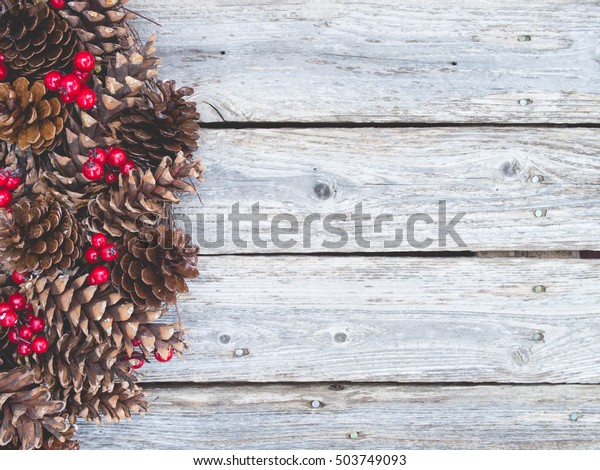 Rustic Pine Cone Red Berries Fall Stock Photo 503749093 | Shutterstock