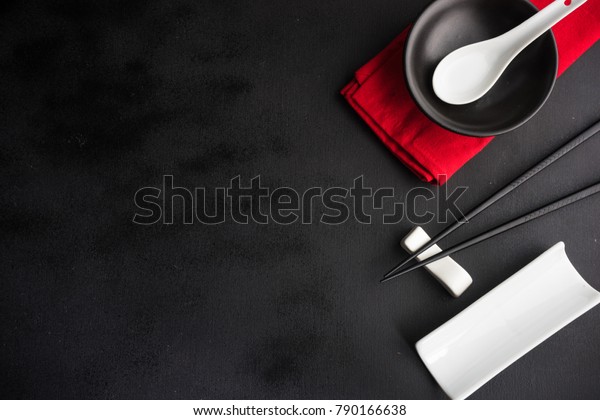 Rustic Table Setting Chopsticks Dinner Asian Stock Photo 790166638 ...