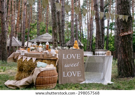 Rustic Wedding Candy Bar Stock Photo (Edit Now) 298057568 - Shutterstock
