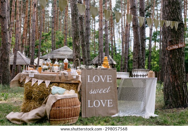 Rustic Wedding Candy Bar Stock Photo 298057568 | Shutterstock