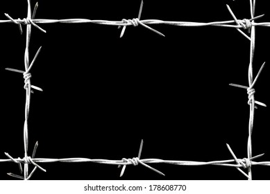 Frame Rusty Barbed Wire On Unfocused Stock Photo (Edit Now) 358624760