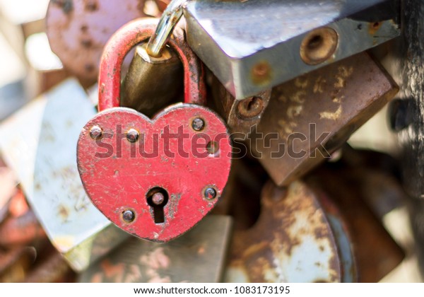 Rusty Heart Hinged Lock Shape Heart Stock Photo (Edit Now) 1083173195
