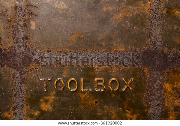 Rusty Old Metal Toolbox Background Texture Stock Photo (Edit Now) 361920002