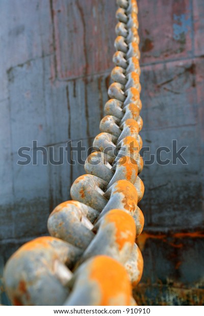 Rusty Old Ship Barge Anchor Chain Stock Photo (Edit Now) 910910