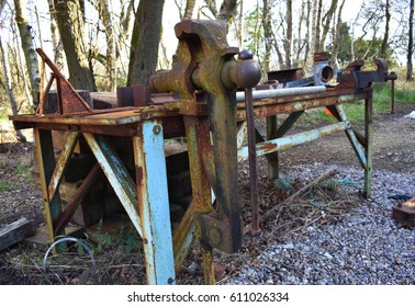 Rusty Old Work Bench Stock Photo (Edit Now) 611026334