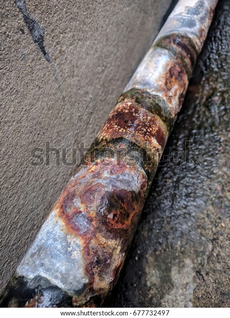 Rusty Water Pipe Close Stock Photo (Edit Now) 677732497