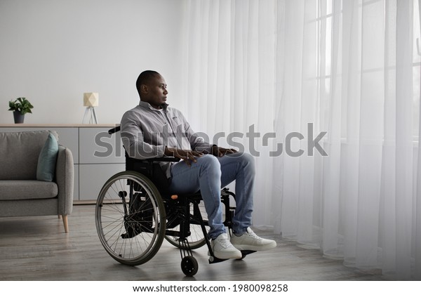 Sad Disabled Person Feeling Lonely Home Stock Photo 1980098258 ...