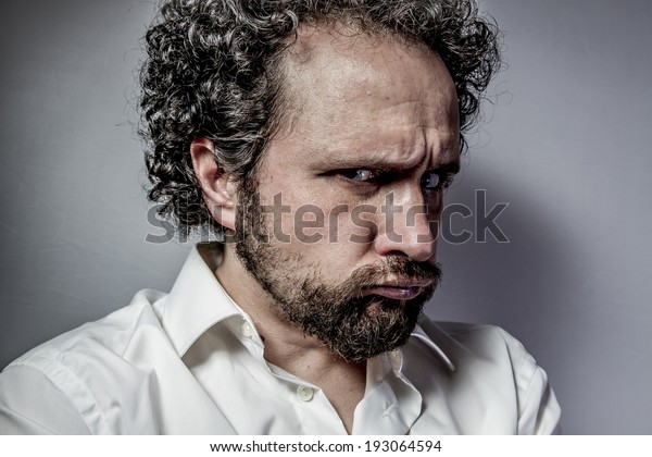 Sad Face Man Intense Expression White Stock Photo 193064594 | Shutterstock