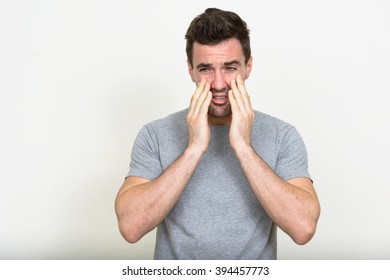Sad Man Crying Stock Photo (Edit Now) 394457773