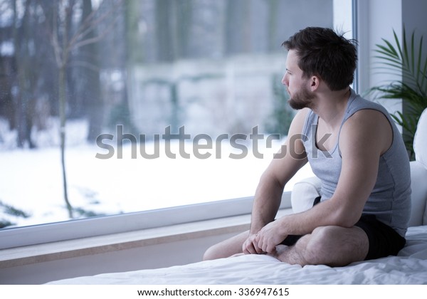 Sad Man Looking Through Window His Stock Photo 336947615 | Shutterstock