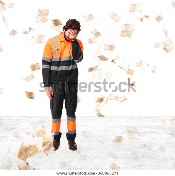 Sad Worker Man Crying Stock Photo 360865271 | Shutterstock