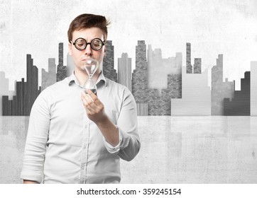 Sad Young Man Sand Timer Stock Photo 359245154 | Shutterstock