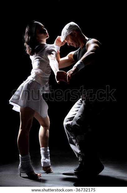 Salsa Dancing Couple On Move Stock Photo (Edit Now) 36732175