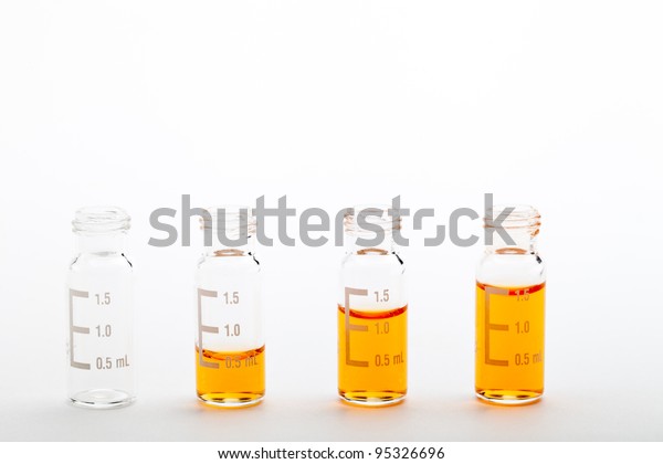 Sample Vials Chromatography Filled Different Volumes Stock Photo (Edit ...