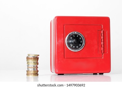 Saving Money Red Money Box Stack Stock Photo (Edit Now) 1497903692