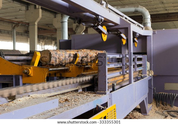 Sawmill Process Cutting Logs Into Boards Stock Photo (Edit Now) 333355301