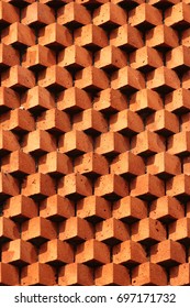Sawtooth Pattern Brickwork Decorative Red Brick Stock Photo 697171732 ...