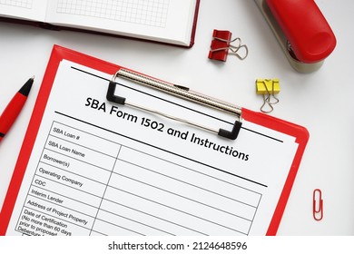 Sba Form 1502 Sba Form 1502 Stock Photo 2124648596 | Shutterstock