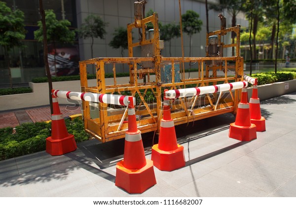 Scaffold Elevator Cordoned Cone Barriers Stock Photo (Edit Now) 1116682007