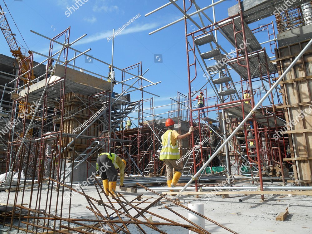 Scaffolding used as the temporary structure to support platform, form ...