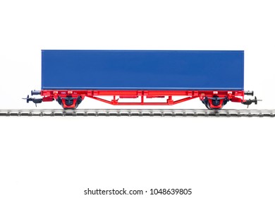 Scale Model Blue Container Wagon Isolated Stock Photo 1048639805 ...