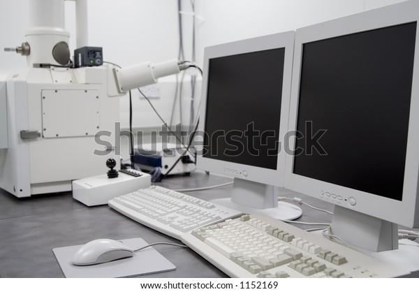Scanning Electron Microscope Sem Machine Cleanroom Stock Photo (Edit ...