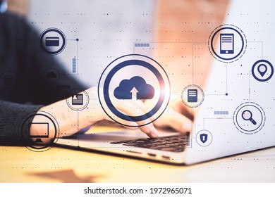 Schematic Structure Cloud Storage Digital Icons Stock Photo 1972965071 ...