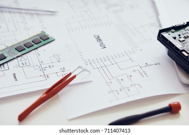 Different Electronic Parts Components On Pcb Stock Photo (Edit Now ...