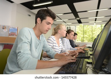 School Boy Computing Class Using Computer Stock Photo 145577428 ...